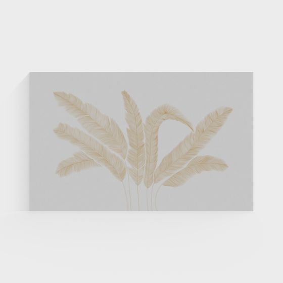 Feather Dance 3D Model – Low-Poly Beige Feathers