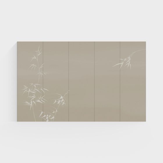 Low-Poly Bamboo Shadow Screen 3D model