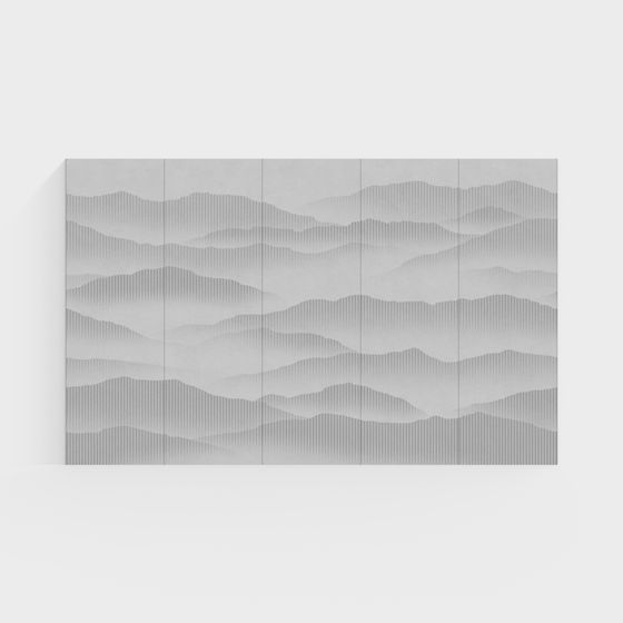 Wave Wall 3D Model - Low Poly High Detail