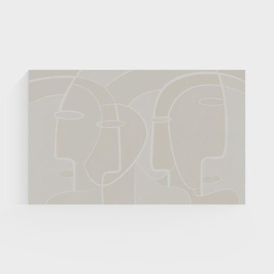 Abstract Line Figure 3D model for Modern Design