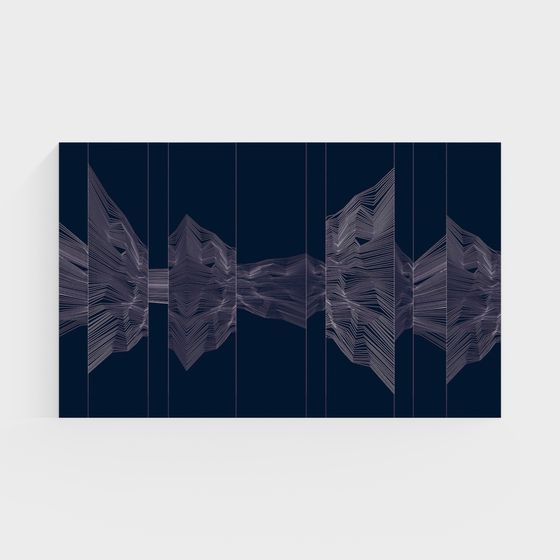 Flowing Lines Wall 3D model