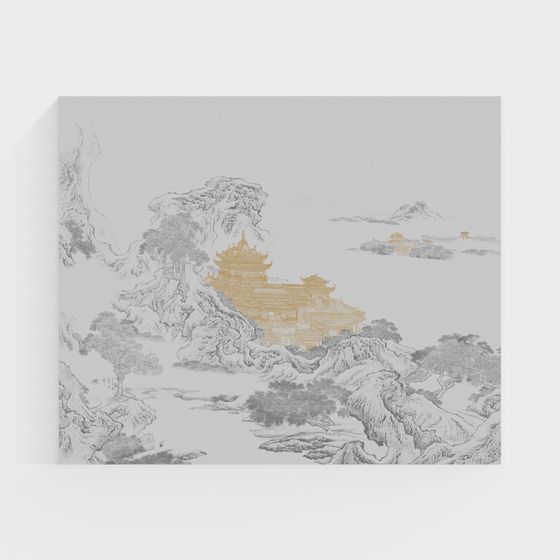 Mountain Water Charm 3D model