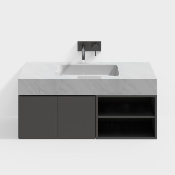 Modern Minimalist Bathroom Vanity 3D model