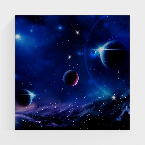 Low Poly Cosmic Universe 3D Model – Colorful Space Scene