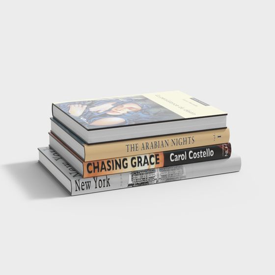Realistic Low-Poly Stacked Books 3D model