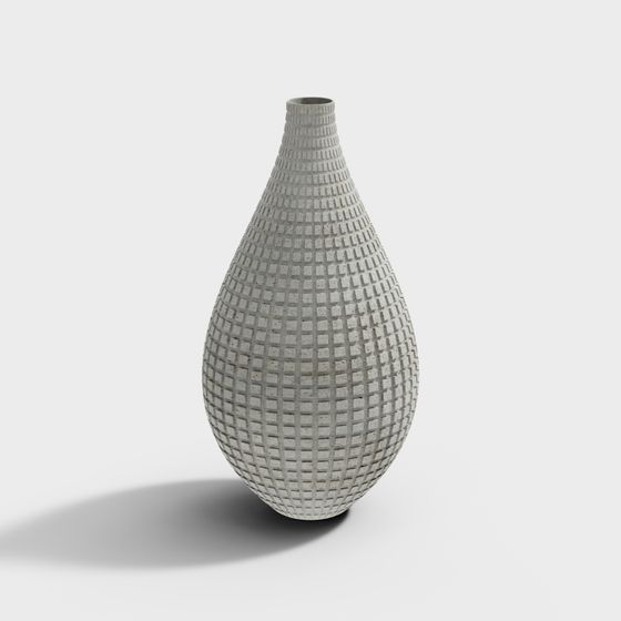 Unique Low-Poly Grid Vase 3D Model
