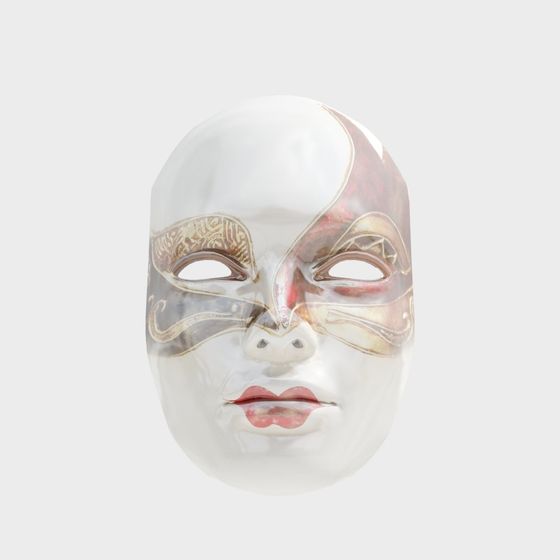 Exquisite Venetian Carnival Mask 3D model