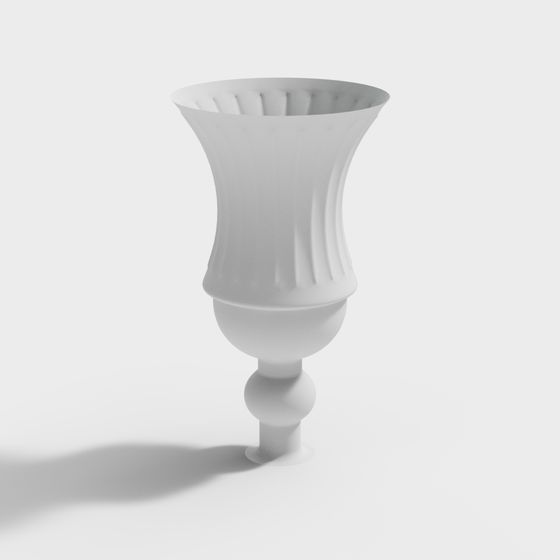 Elegant Low-Poly Vase 3D Model – Frosted Glass Design