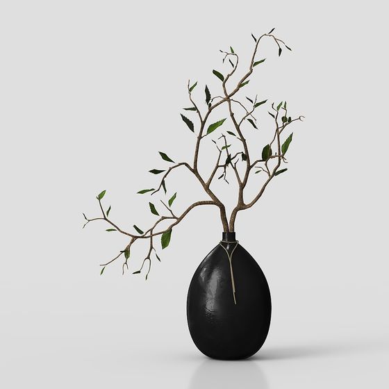 Low Poly Dead Branch Vase 3D model
