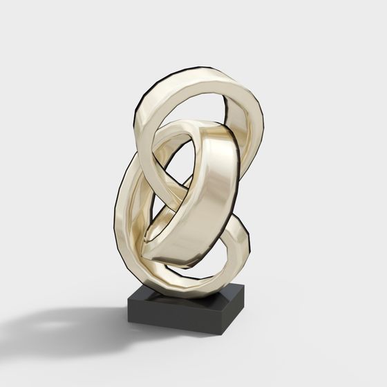 Interwoven Rings 3D model for Modern Aesthetics