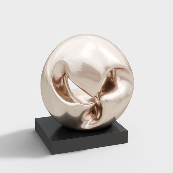 Luminous Metal Sphere 3D Model – Reflective Metallic Design