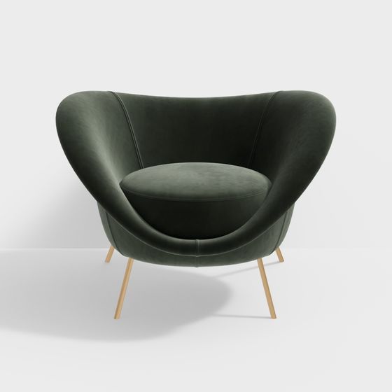 Single Modern Sofa 3D Model – Green Free