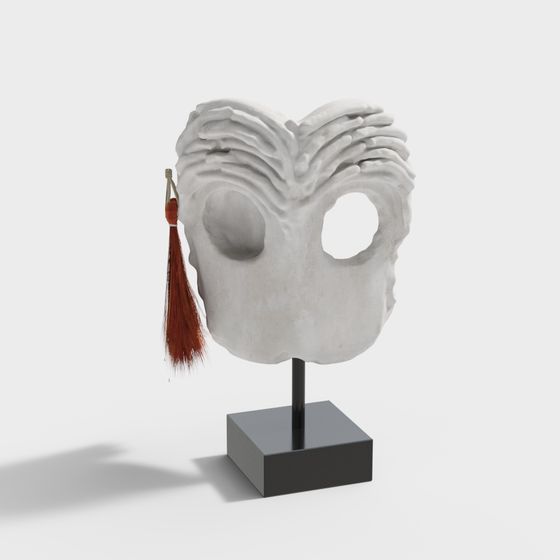 Ancient Roman Mask 3D Model – Low-Poly Marble Design