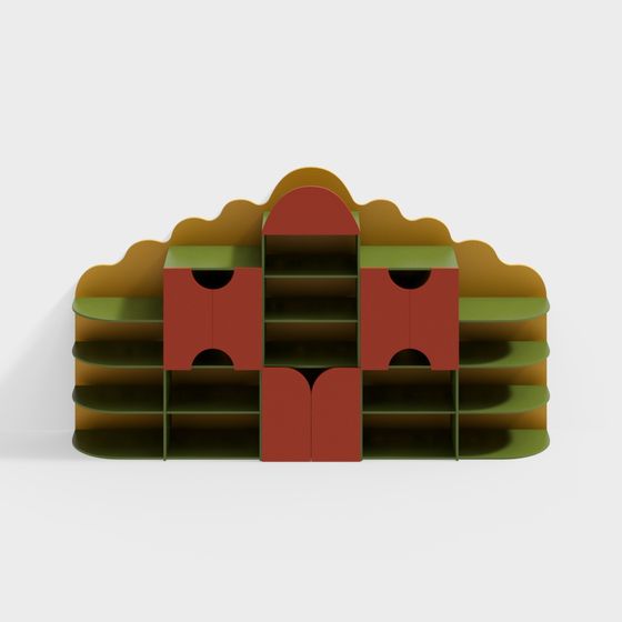 Cloud Bookshelf 3D model - Unique Low Poly Design
