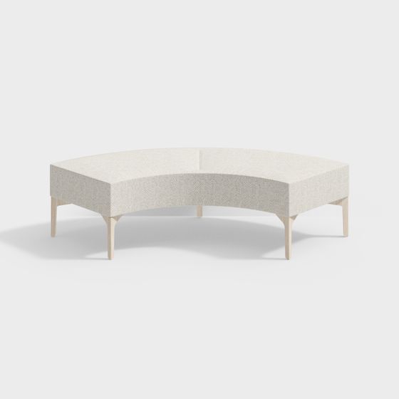 Elegant Half-Round Ottoman 3D Model
