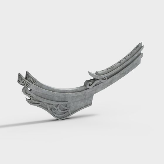 Ancient Wing 3D Model – Low-Poly Eastern Design