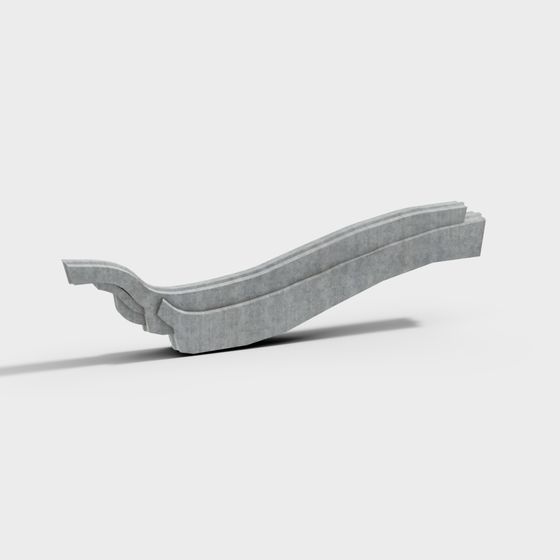 Curved Stone Bridge 3D model