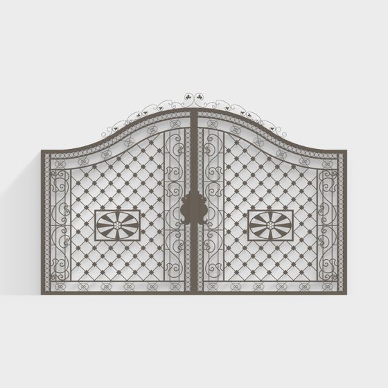 Elegant Low-Poly Iron Gate 3D model