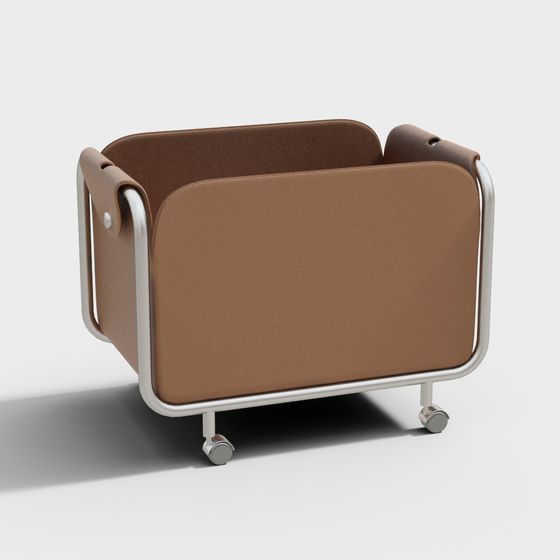 Modern Minimalist Mobile Magazine Rack 3D model