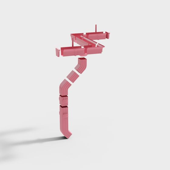 Future Pipeline 3D Model – Futuristic Pink Low-Poly Design