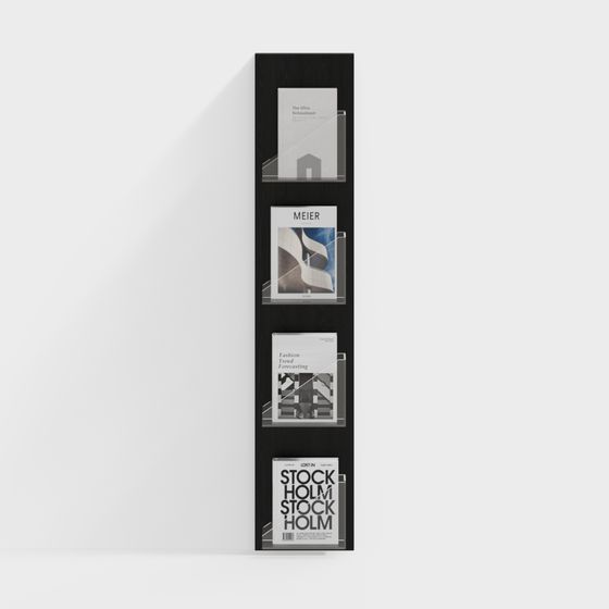 Elegant Low-Poly Magazine Rack 3D model