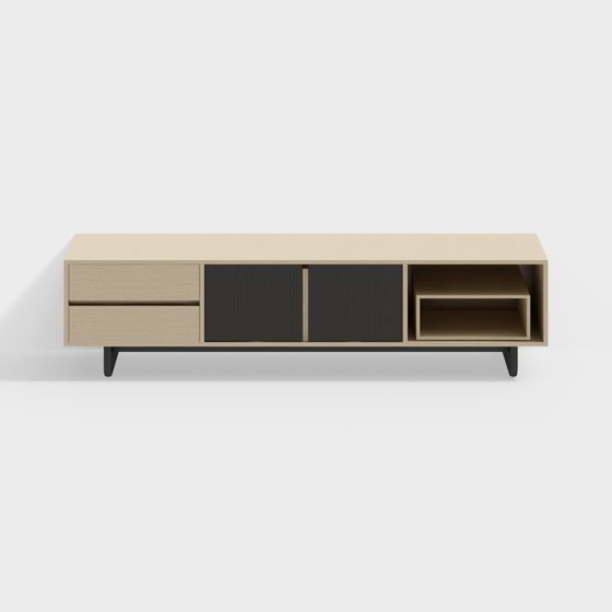 Modern Low-Polygons TV Cabinet 3D model