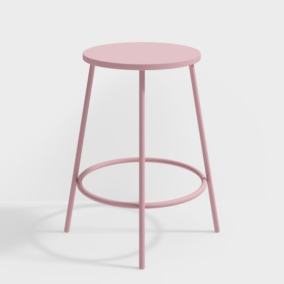 Minimalist Pink Stool 3D model