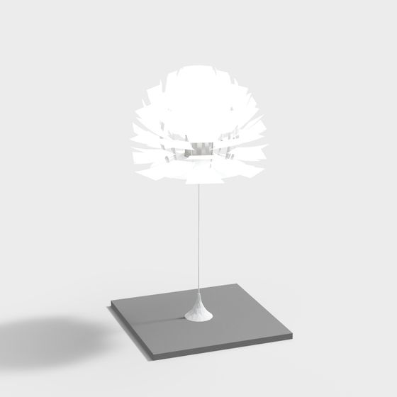 Elegant Low-Poly Flower Lamp 3D model