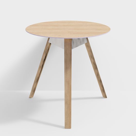 Stylish Low-Poly Round Table 3D Model – Scandinavian Design