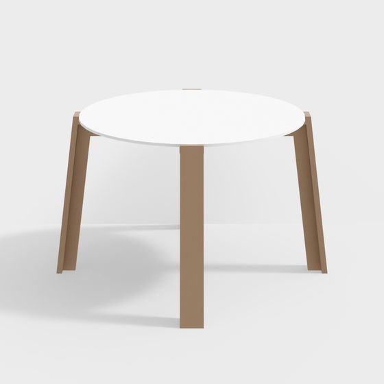 Stylish Low-Poly Round Table 3D model for Modern Spaces