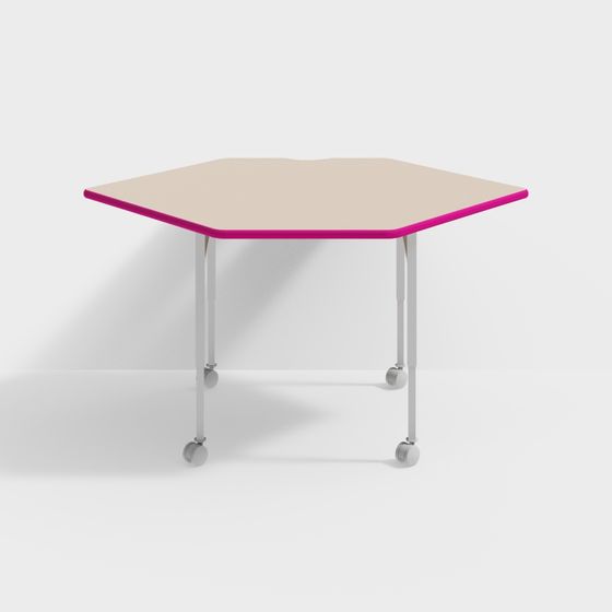 Unique Hexagonal Mobile Desk 3D Model