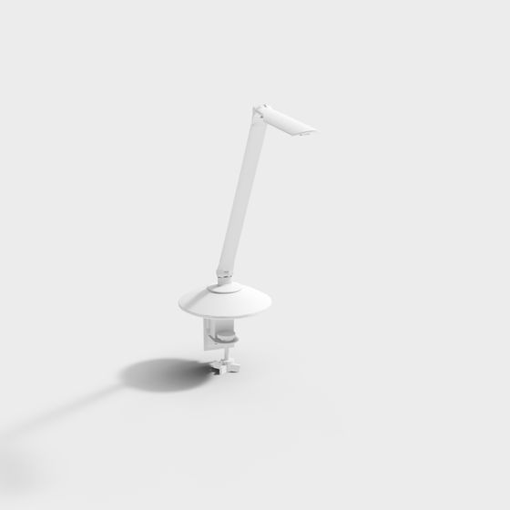 Minimalist Low-Poly Table Lamp 3D Model – Adjustable White Lamp