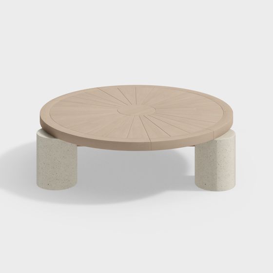 Stylish Low-Poly Round Table 3D model