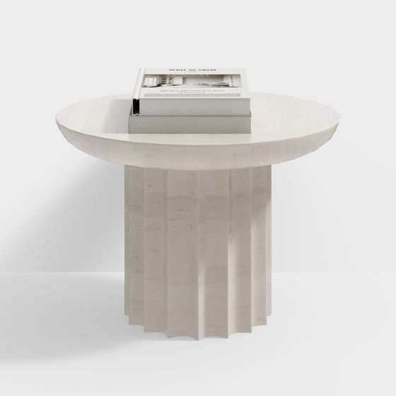 Beige Side Table 3D Model – Modern Design Free