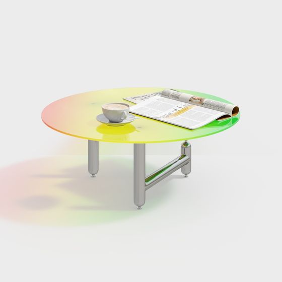 Futuristic Rainbow Round Table 3D model