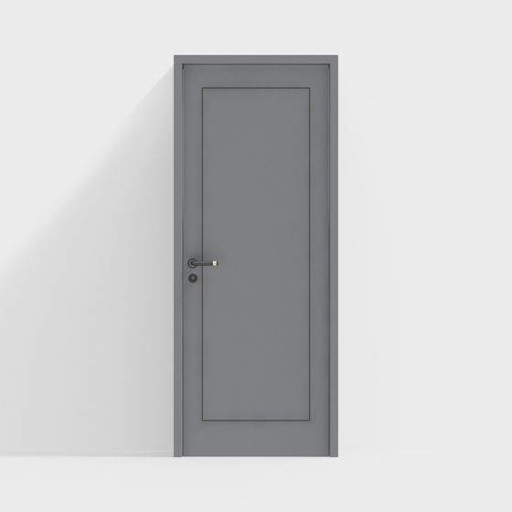 Elegant Low-Poly Gray Door 3D model