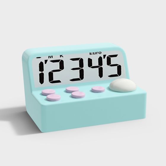 Stylish Low-Poly Digital Clock 3D model