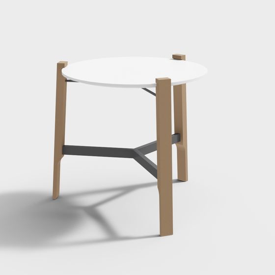 Stylish Low-Poly Round Table 3D model