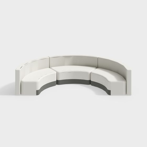 Curved Bench 3D model for Modern Spaces