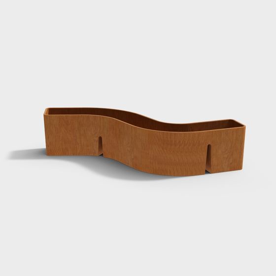Unique Curved Wooden Texture 3D model