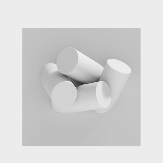 Balance Columns 3D Model – Minimalist White Cylinders
