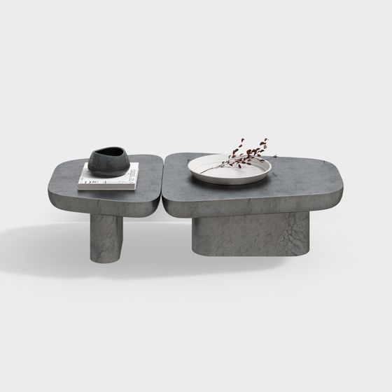 Urban Stone Table 3D Model – Marble Texture Low-Poly
