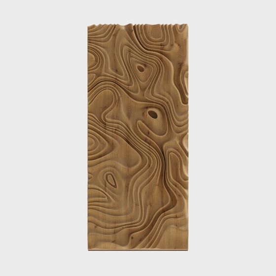 Wave Wood Panel 3D model