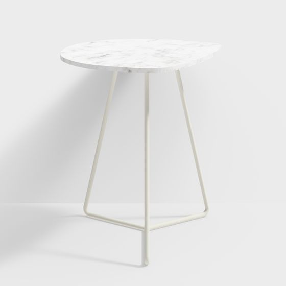 Stylish Low-Polygon Round Table 3D model