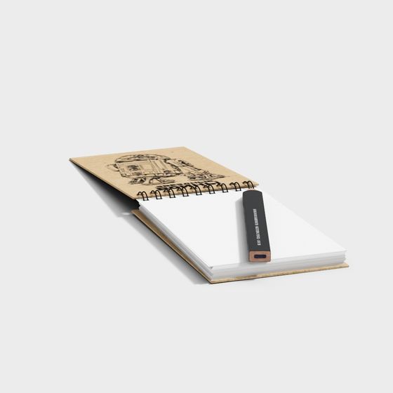 Vintage Low-Poly Notebook 3D model