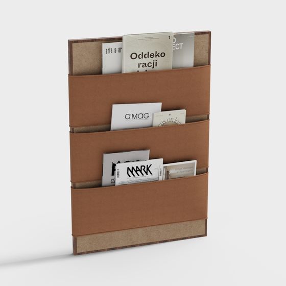 Modern Low-Polygon Magazine Rack 3D model