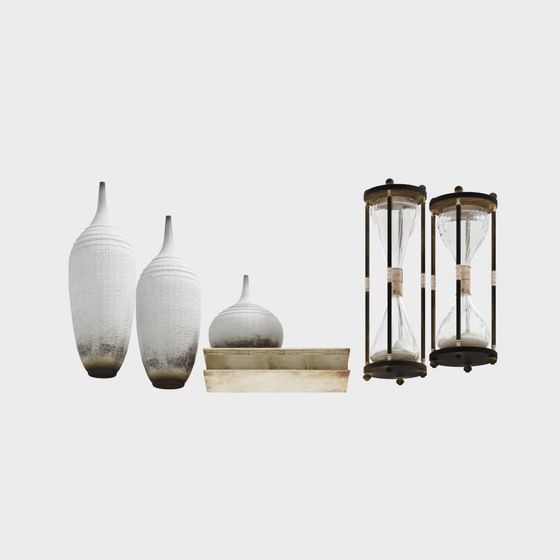 Unique Low-Poly Decorative 3D Model Set