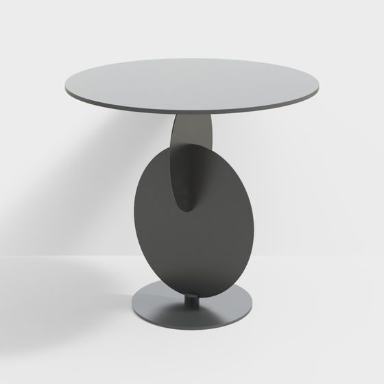Modern Low-Poly Round Table 3D Model
