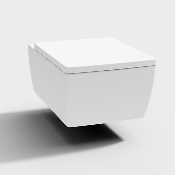 Futuristic Floating Cube 3D Model – Minimalist White Design