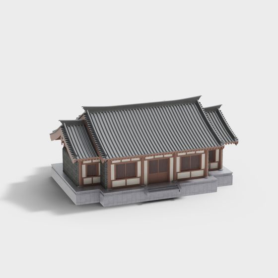 East Asian Traditional House 3D model